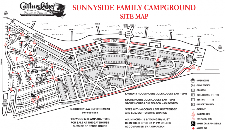 SUNNYSIDE CAMPGROUND MAP – Cultus Lake Park